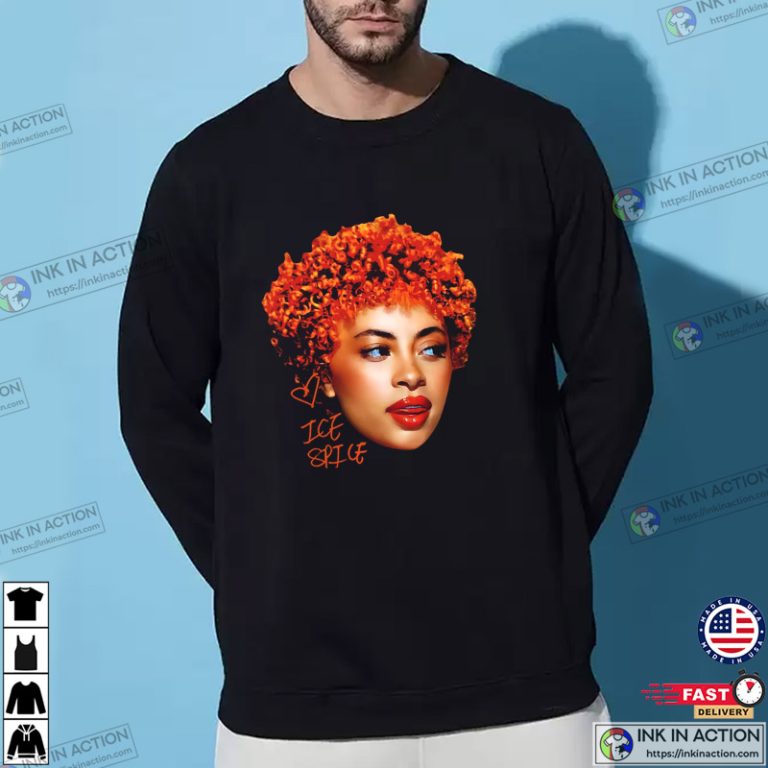 Rapper Ice Spice Funny Portrait Signature T-Shirt - Print your thoughts ...