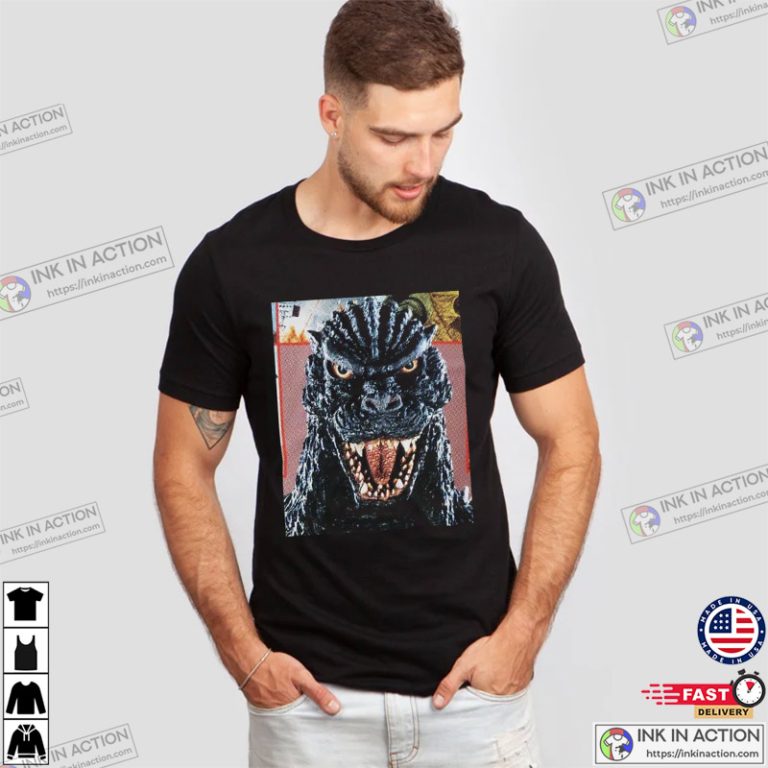 Retro Godzilla Smile Face Portrait Tee - Print your thoughts. Tell your ...