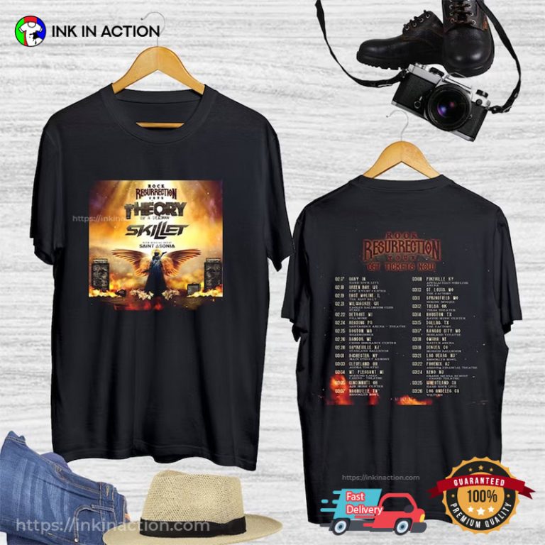 Rock Resurrection Tour Theory Of A Deadman Skillet T-shirt - Print your ...