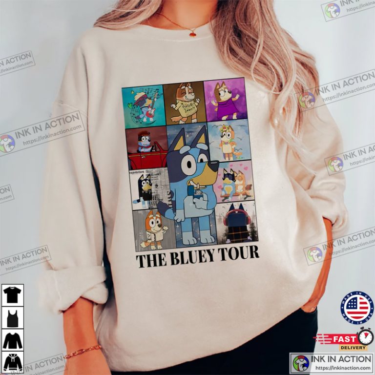 Bluey Eras Tour, The Bluey Tour Funny Family Reunion Tee Shirts - Print ...