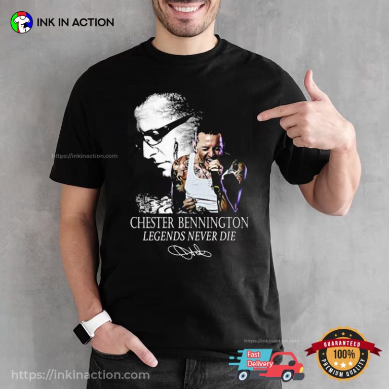 Chester Bennington Legends Never Die Signature T-Shirt - Print your ...