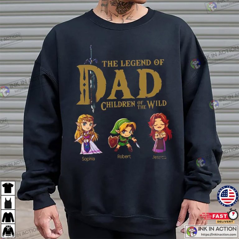Personalized The Legend Of Dad Zelda And Children T-shirt - Print your ...