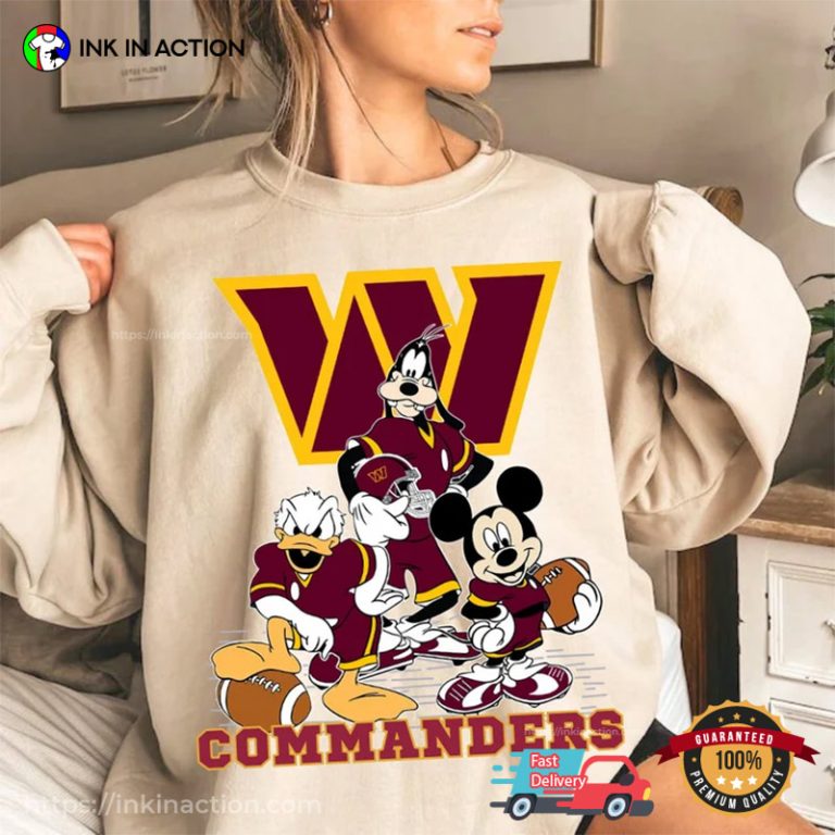 Washington Commanders Disney Football Shirt, Commander's NFL Graphic ...