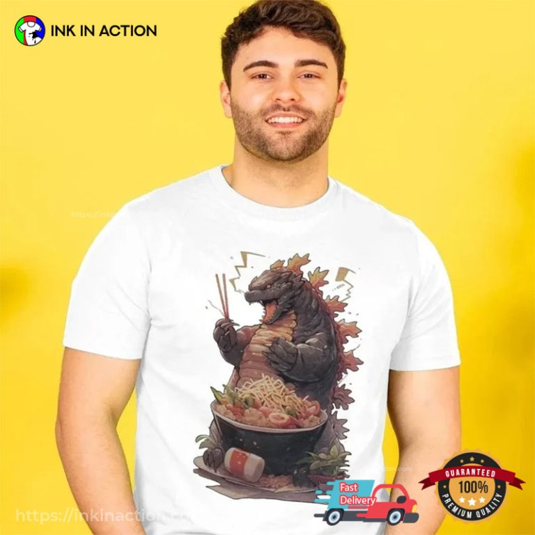 Godzilla Ramen Noodle Animation Godzilla Film Tee - Print your thoughts ...