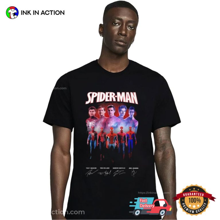 Official Spider Man Spider Multiverse Signatures Fan Shirt - Print your ...