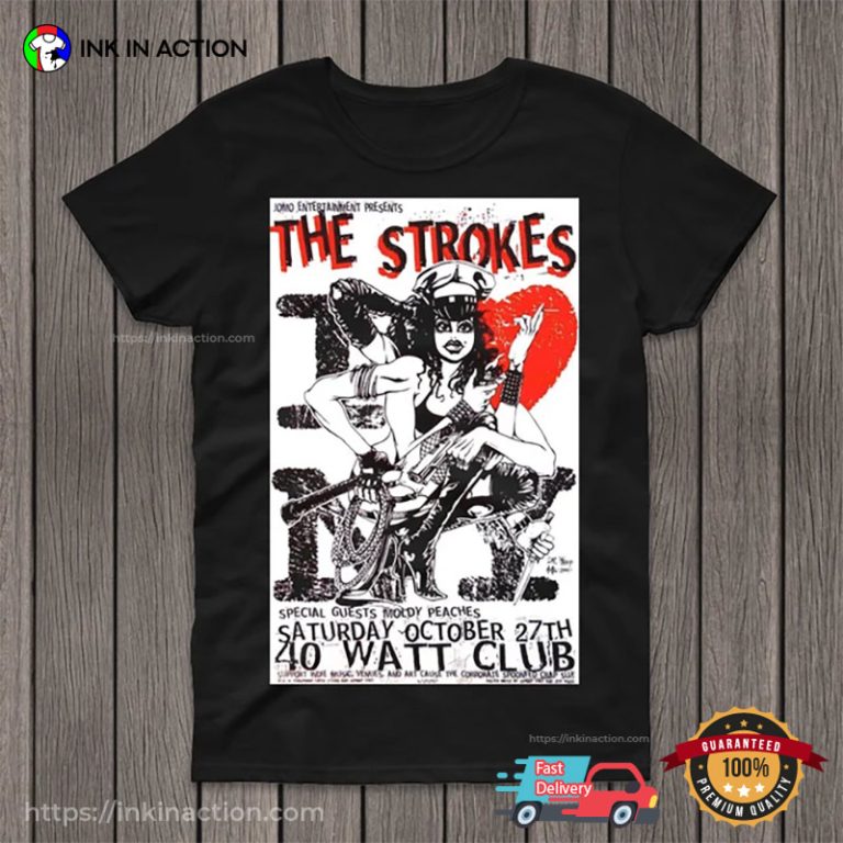 Rock Band The Strokes 40 Watt Club Artwork T-Shirt - Print your ...