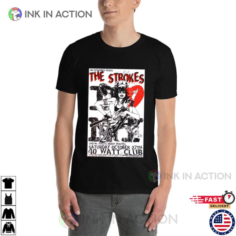 Rock Band The Strokes 40 Watt Club Artwork T-Shirt - Print your ...