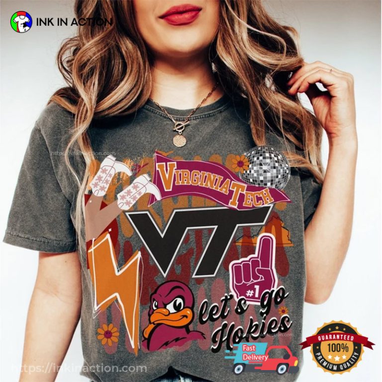 Virginia Tech Let's Go Hokies Comfort Colors Tee - Print your thoughts ...