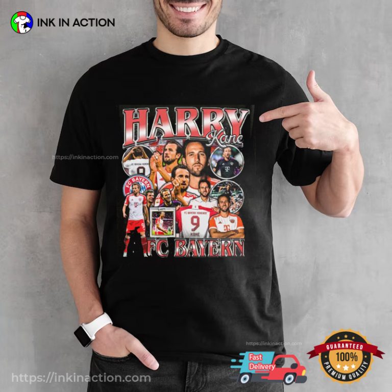 Harry Kane Bayern Munich Vintage 90s Graphic Style T-shirt - Print your ...