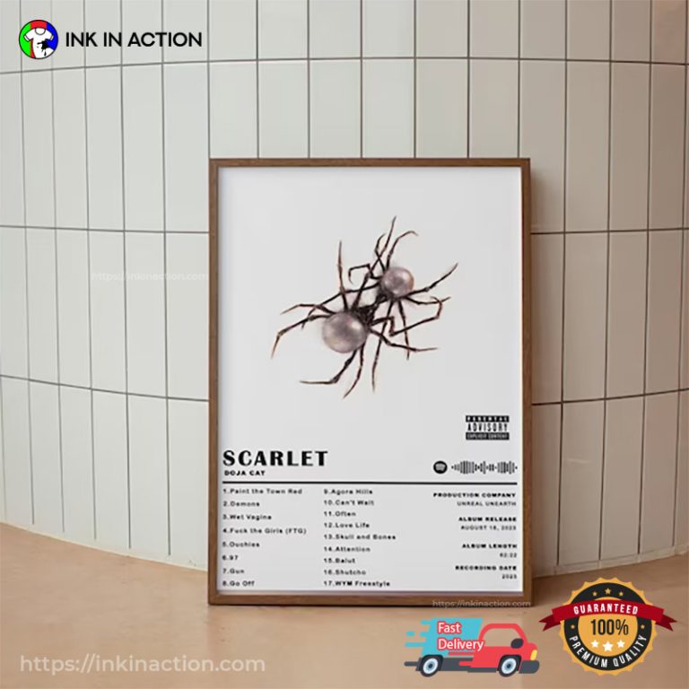 Doja Cat Scarlet Album Playlist Room Decor, Doja Cat Merch - Print your ...
