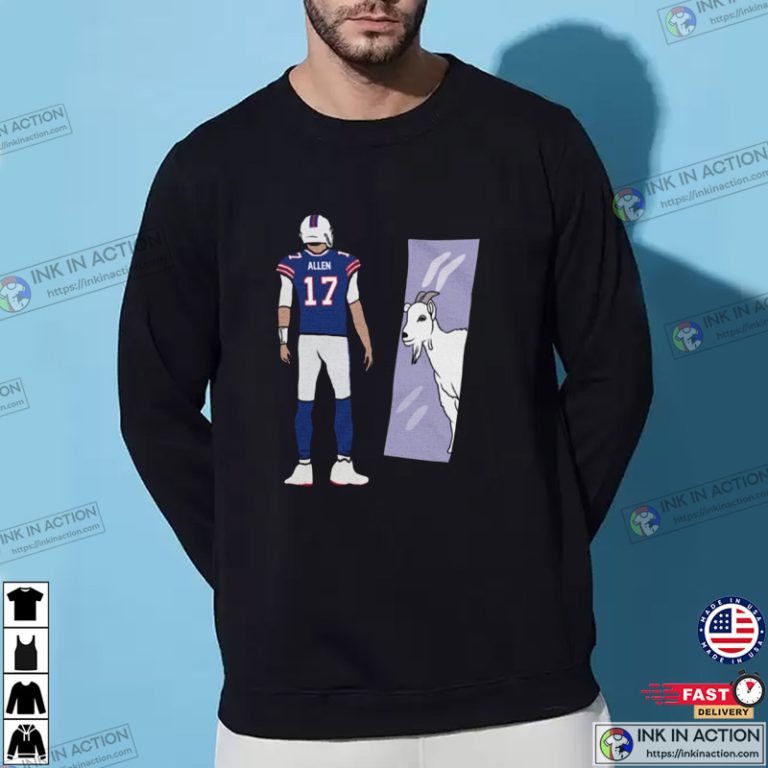 Josh Allen 17 Bills Mirror GOAT Football Tee - Print your thoughts ...