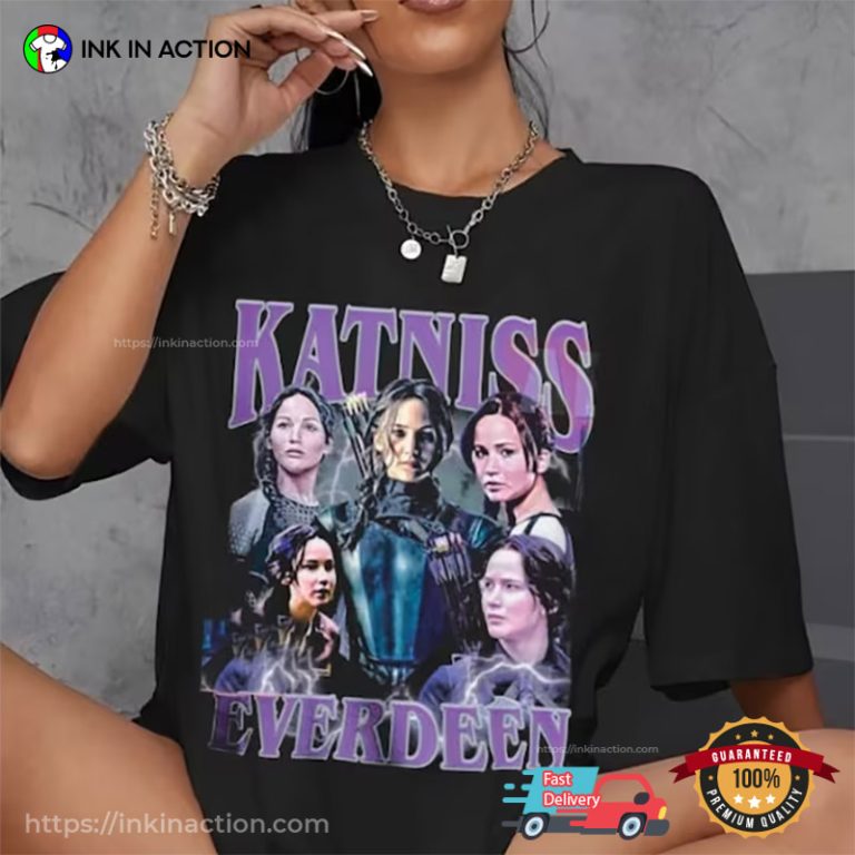 Katniss Everdeen Collage 90s Retro T-Shirt, The Hunger Games Merch ...