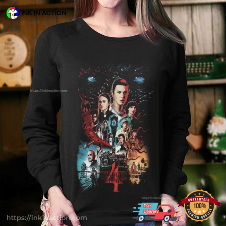 Stranger Things Season 4 Fanart Horror Movie T-Shirt, Stranger Things ...