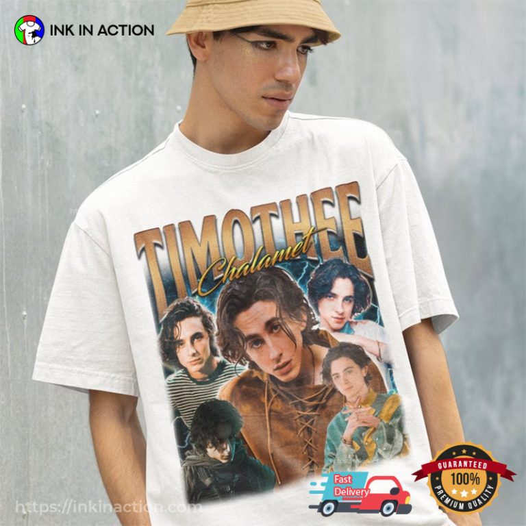 Timothee Chalamet Highlight Collage Vintage 90s T-Shirt, Timothee ...