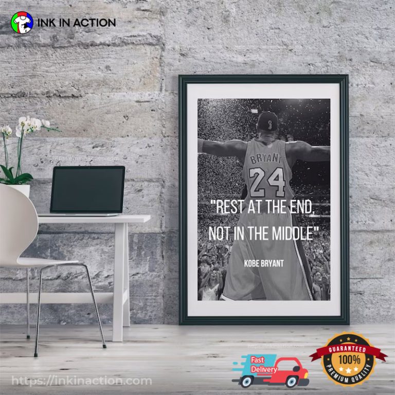 Inspirational Kobe Bryant Quotes Basketball Legend Memorial Poster ...