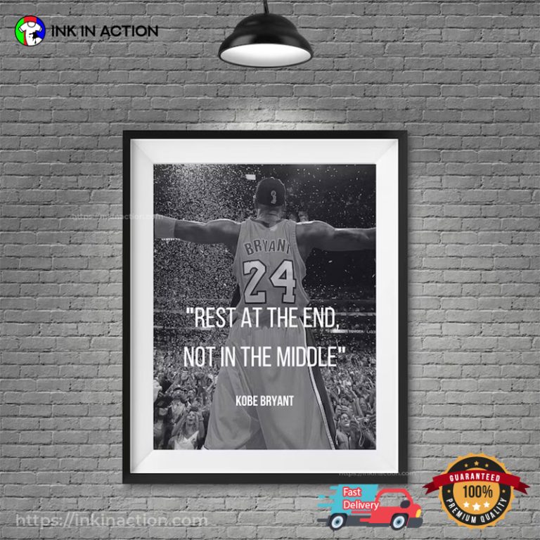 Inspirational Kobe Bryant Quotes Basketball Legend Memorial Poster ...