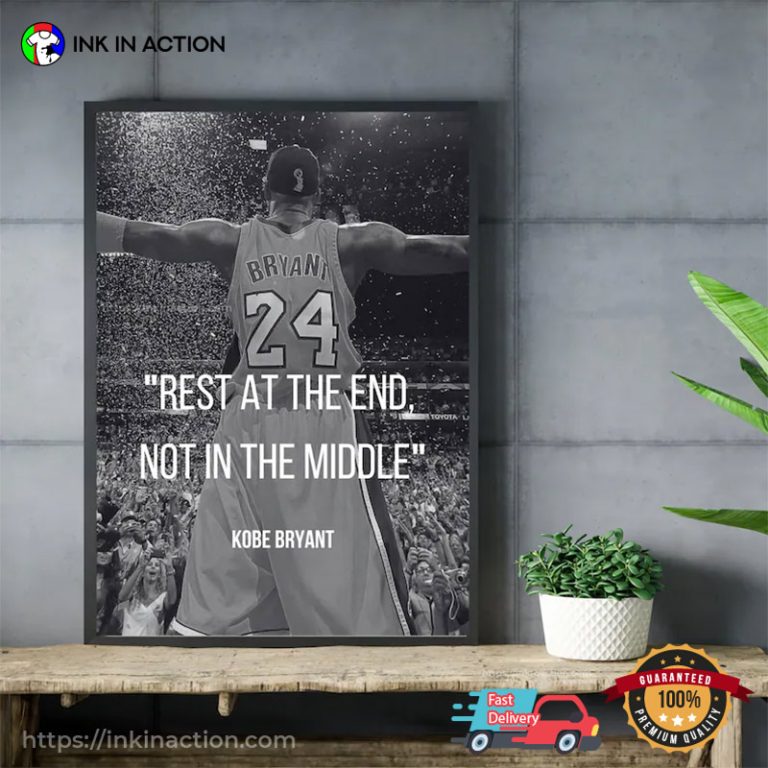 Inspirational Kobe Bryant Quotes Basketball Legend Memorial Poster ...