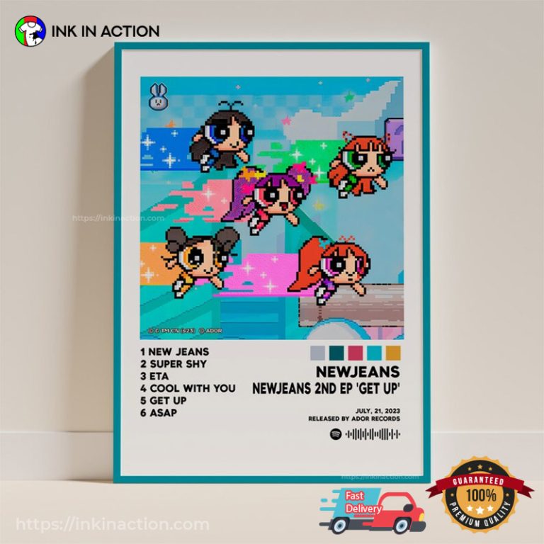 Newjeans Get Up Album Powerpuff Girls Cartoon Poster - Print your ...