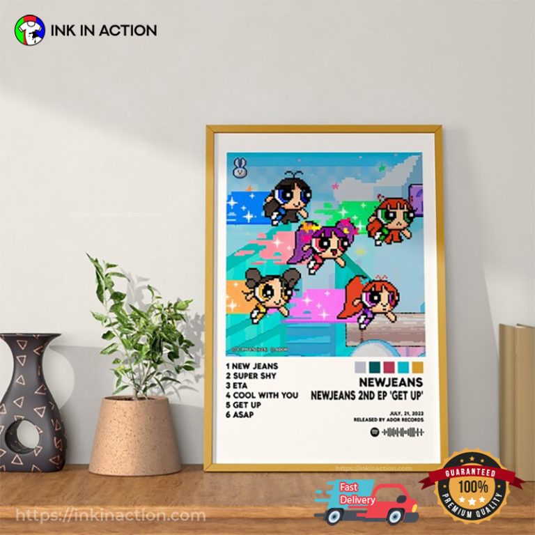 Newjeans Get Up Album Powerpuff Girls Cartoon Poster - Print your ...