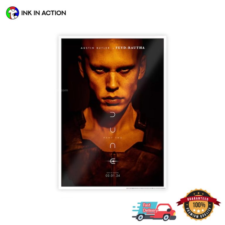 Austin Butler Feyd Rautha Dune Movie Part 2 Poster - Print your ...