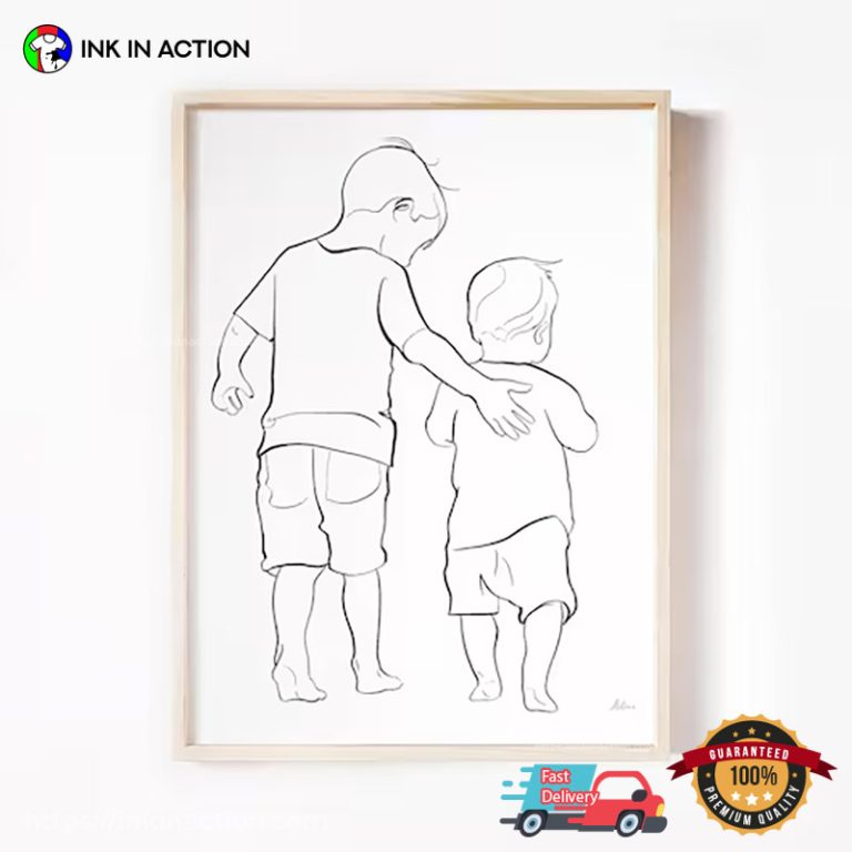 Big Brother Little Brother Pencil Draw Wall Poster - Print your ...