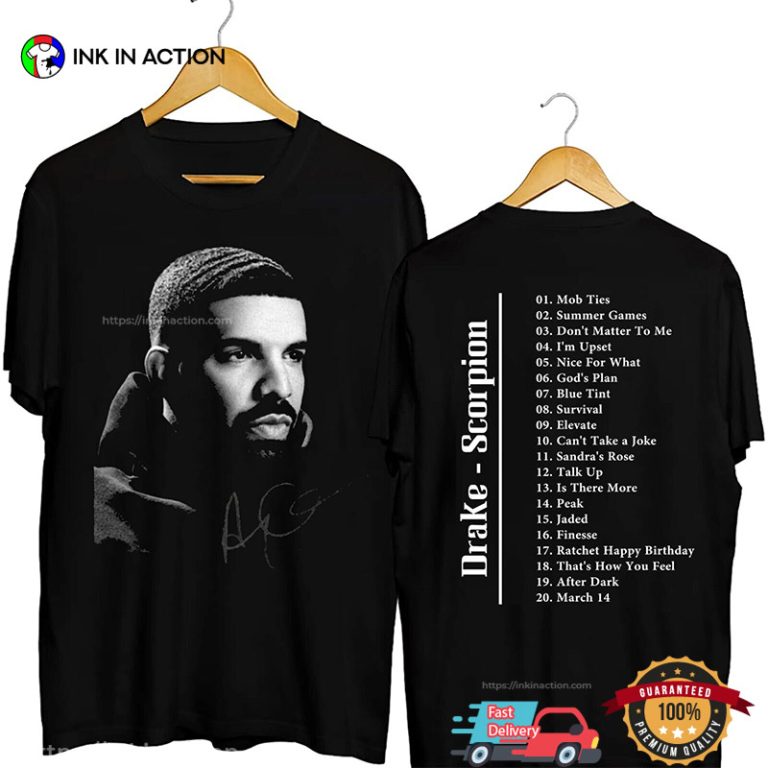 Drake Scorpion Album Signature 2 Sided Shirt - Print your thoughts ...