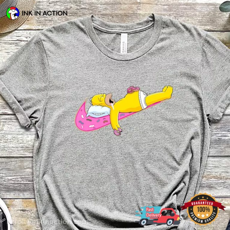 Homer The Simpsons Funny Nike Donut Comfort Colors T-shirt - Print your ...