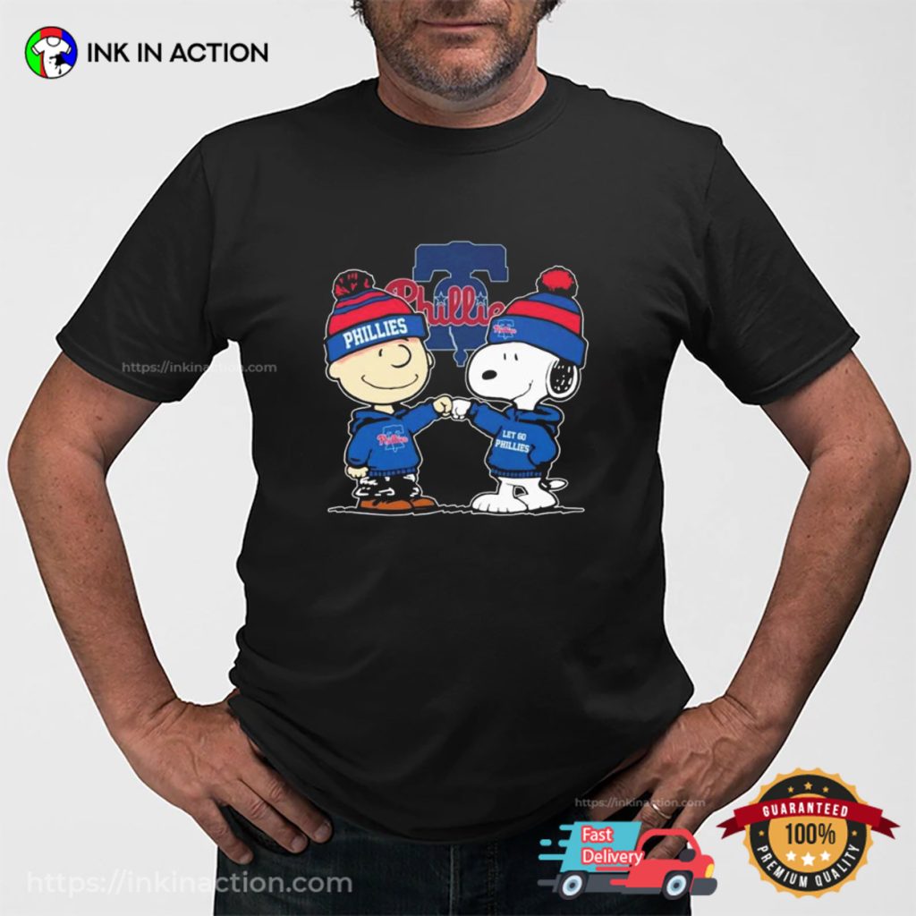 Charlie Brown And Snoopy Fist Bump Phillies Baseball T-shirts - Print ...