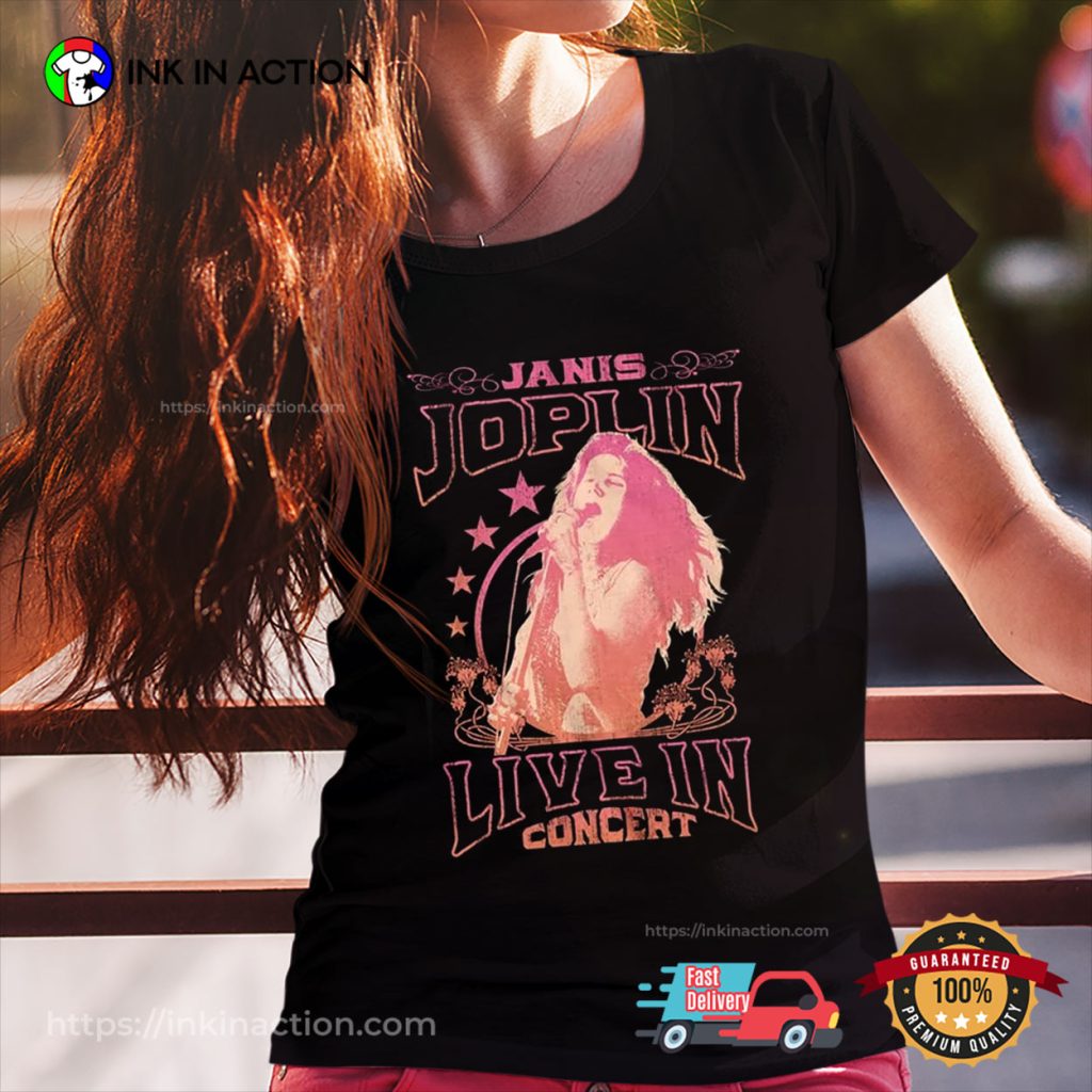Janis Joplin Live In Concert Artwork T-shirt - Print your thoughts ...