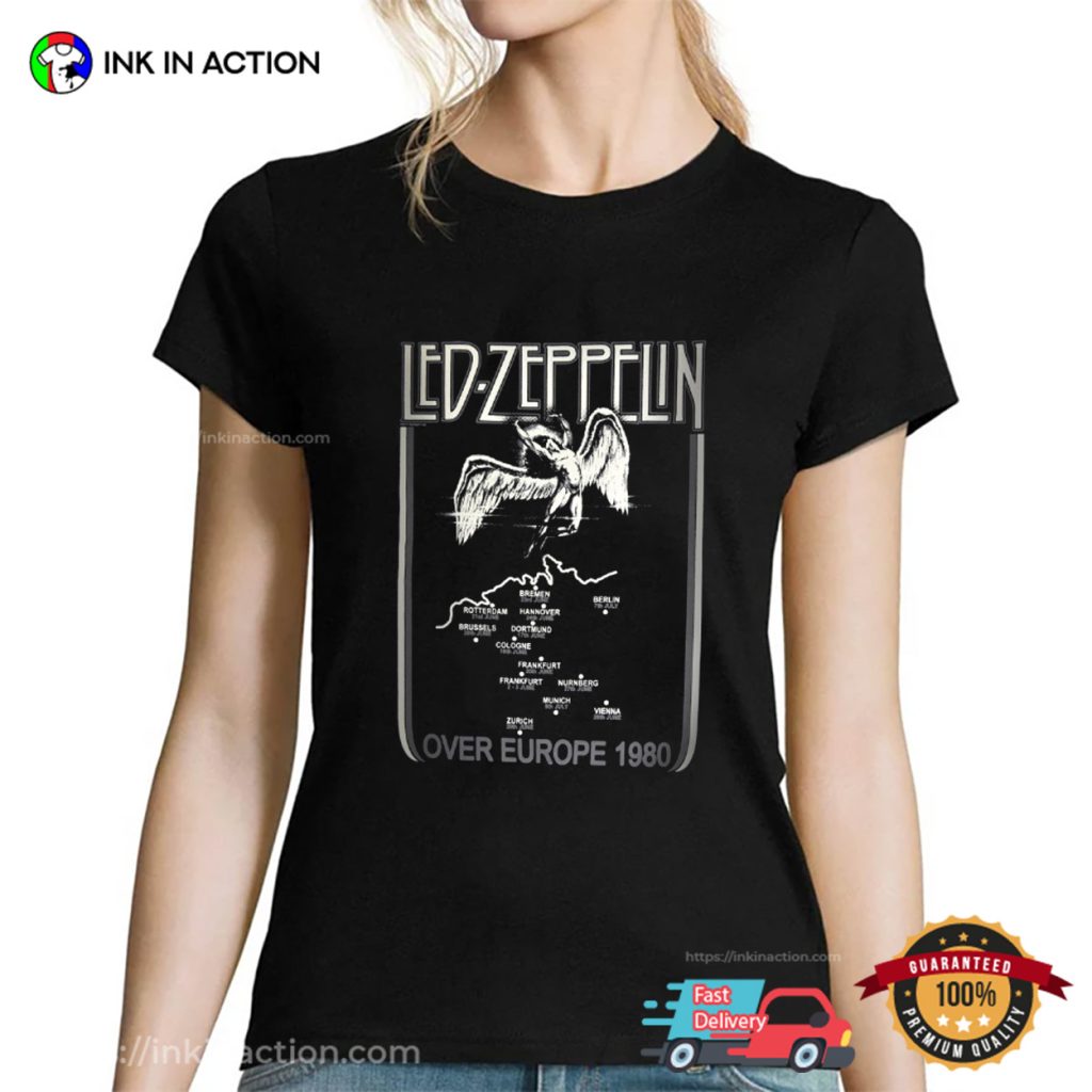 Led Zeppelin Over Europe 1980 Tour T-shirt - Print your thoughts. Tell ...