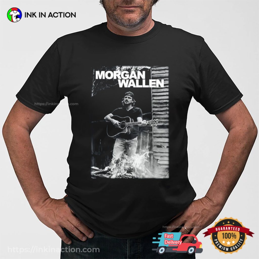 Morgan Wallen Guitar BW Graphic T-shirt - Print your thoughts. Tell ...