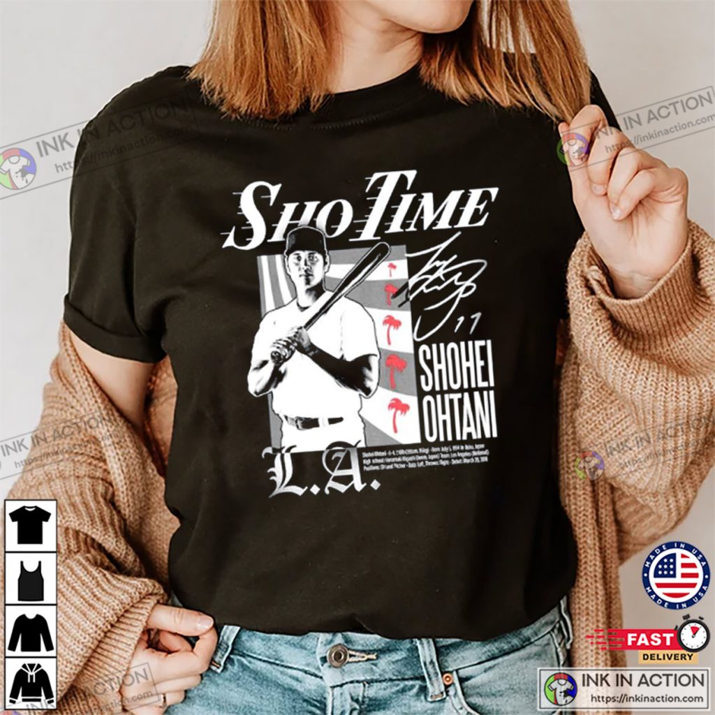 Sho Time Shohei Ohtani LA Dodgers Baseball Signature Shirt - Print your ...