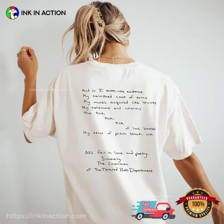The Tortured Poets Department Manuscript Comfort Colors Tee - Print ...