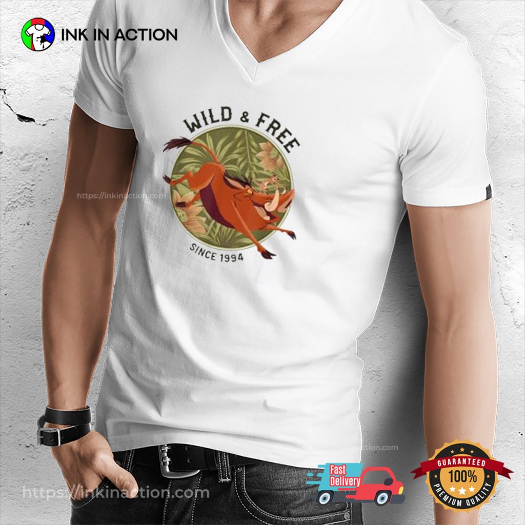 Disney The Lion King Timon Pumbaa Wild & Free Since 1994 T-Shirt ...