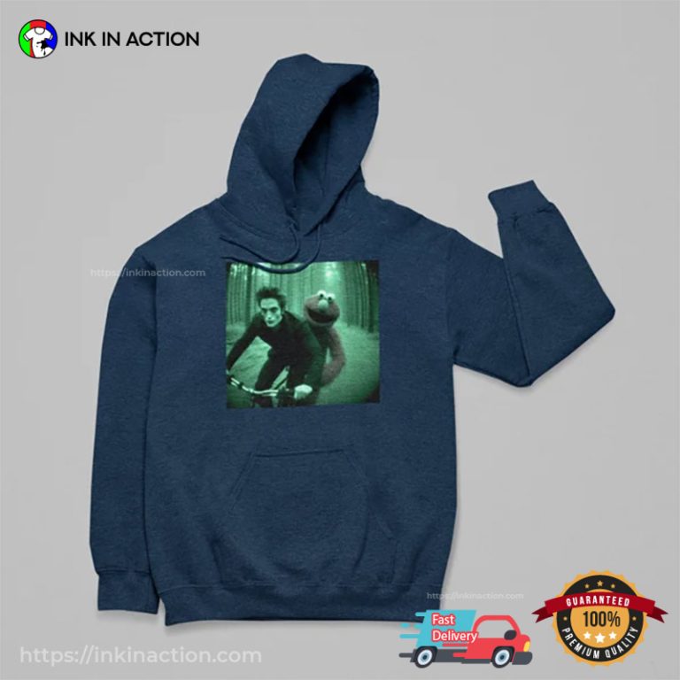 Elmo And Edward Cullen Riding A Bike Funny Meme Shirt - Print your thoughts. Tell your stories.