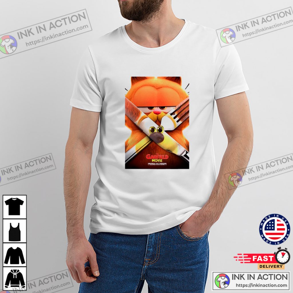 The Garfield Movie Poster Deadpool And Wolverine Style T-shirt - Print ...
