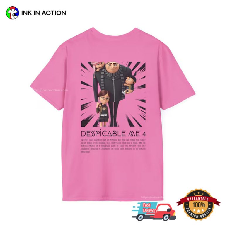 Despicable Me 4 Gru's Family Cartoon T-shirt - Print your thoughts ...