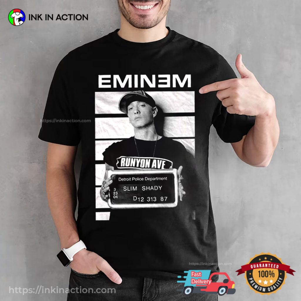 Eminem Arrest Mugshot Slim Shady Rap Rock Gift For Fan Shirt - Print ...