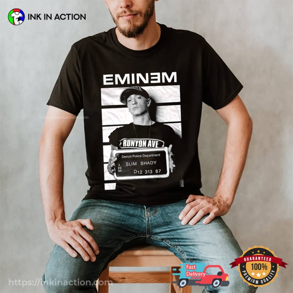 Eminem Arrest Mugshot Slim Shady Rap Rock Gift For Fan Shirt - Print ...