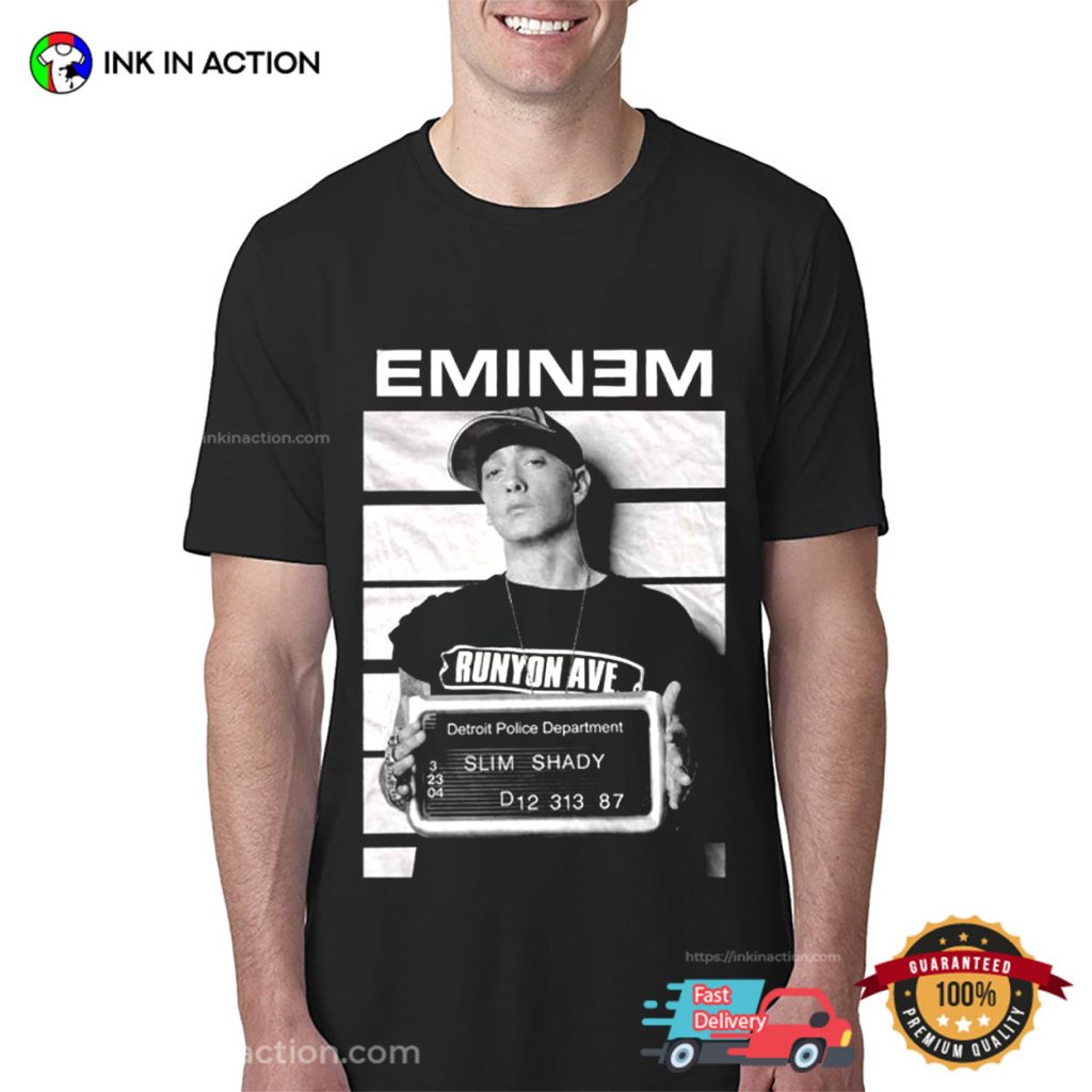 Eminem Arrest Mugshot Slim Shady Rap Rock Gift For Fan Shirt - Print ...