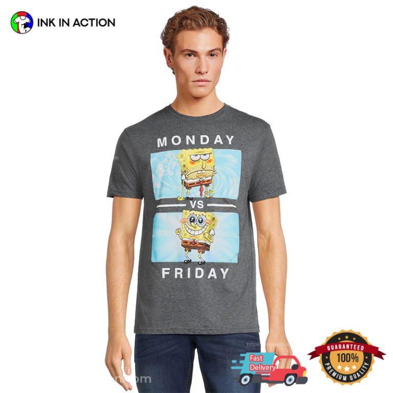 Monday vs Friday SpongeBob SquarePants Emotion Graphic Tee - Print your ...