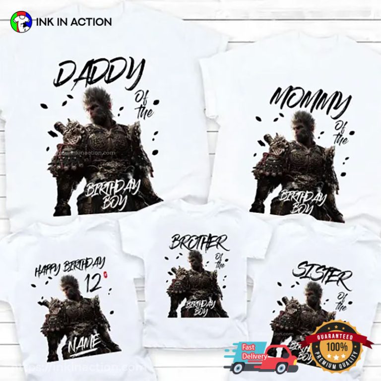 Custom Black Myth Wu Kong Family Matching T-shirt - Print your thoughts ...