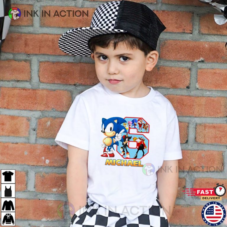 Custom Name And Age Sonic Birthday Shirt - Print your thoughts. Tell ...