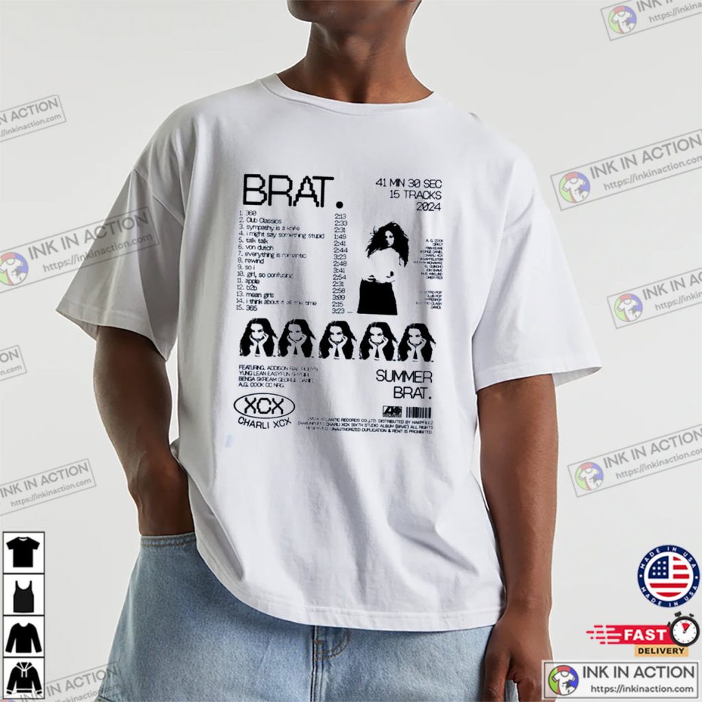 SUMMER BRAT Pop Music Album Charli XCX Graphic T-shirt - Print your ...