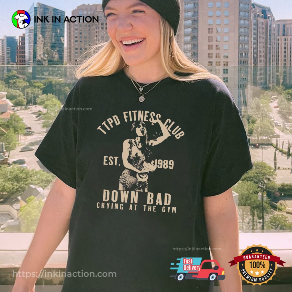 Down Bad Crying At The Gym Taylor TTPD Retro T-shirt - Print your ...