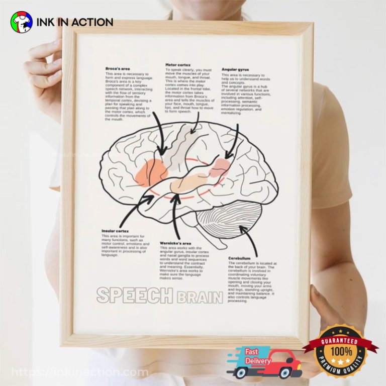 Speech Brain Anatomy SLP Therapy Poster - Print your thoughts. Tell ...
