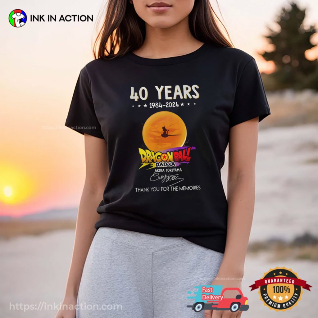 Dragon Ball 40 Years Akira Toriyama Memorial Signature T-shirt - Print ...