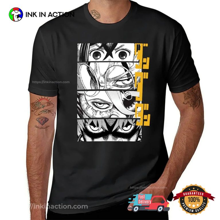 Dandadan Character Panels Anime Tee - Print your thoughts. Tell your ...