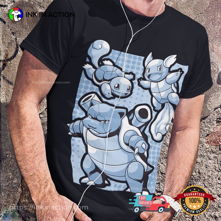 Squirtle Wartortle Blastoise Evolution Pokemon Comfort Colors Tee ...