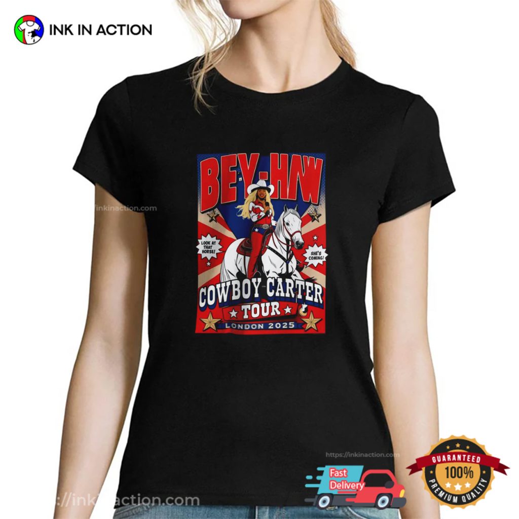 Bey-Haw Cowboy Carter Tour London 2025 Poster T-shirt - Print your ...